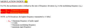 Modulation Index | Frequency Deviation | Carrier Swing | FM